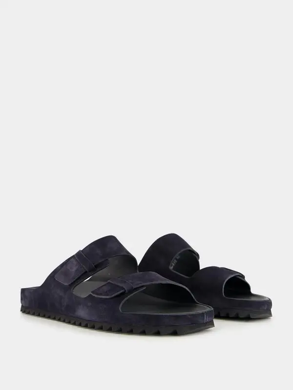 Officine Creative Agorà 010 Suede Slide Sandals - Blue