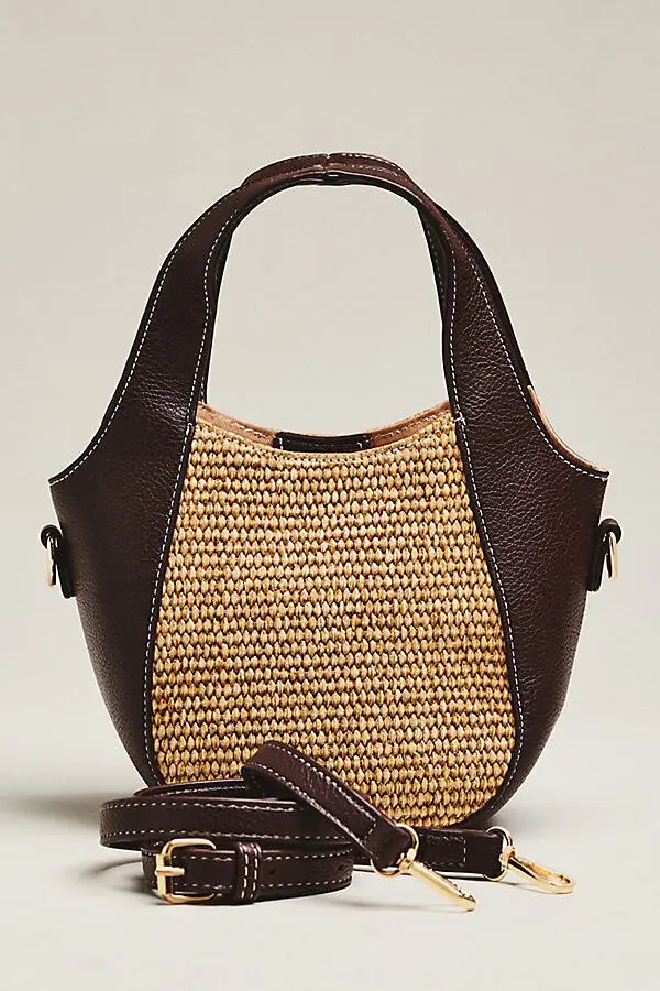 Anthropologie Sonia Mini Slouchy Tote Bag: Raffia Edition
