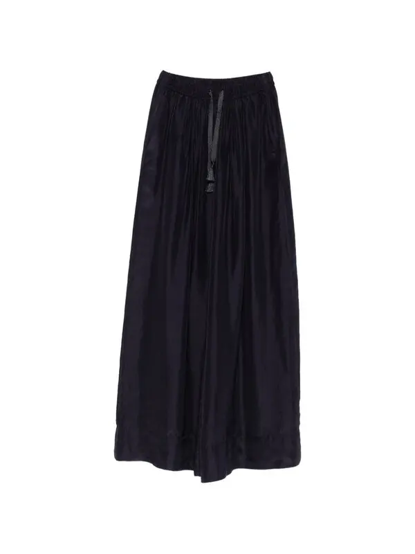 FORTE_FORTE Silk Drawstring Trousers - Blue