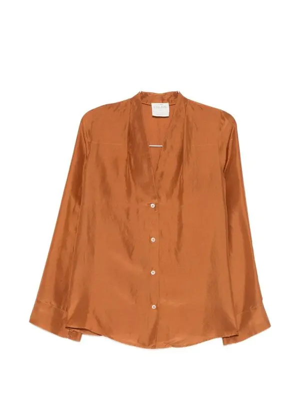 FORTE_FORTE Silk Shirt - Brown