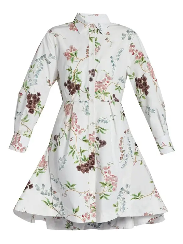 Erdem Floral Print Mini Dress - White