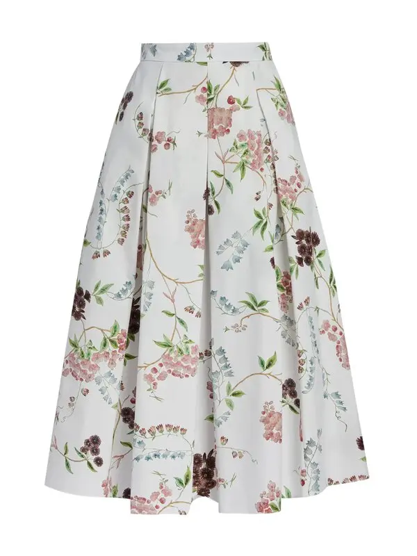 Erdem Floral Print Midi Skirt - White