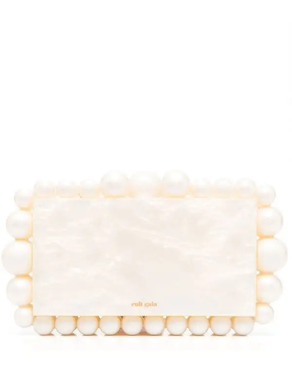 Cult Gaia Eos Pearl Clutch - White
