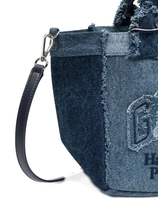 GANNI Denim Small Tote Bag - Blue