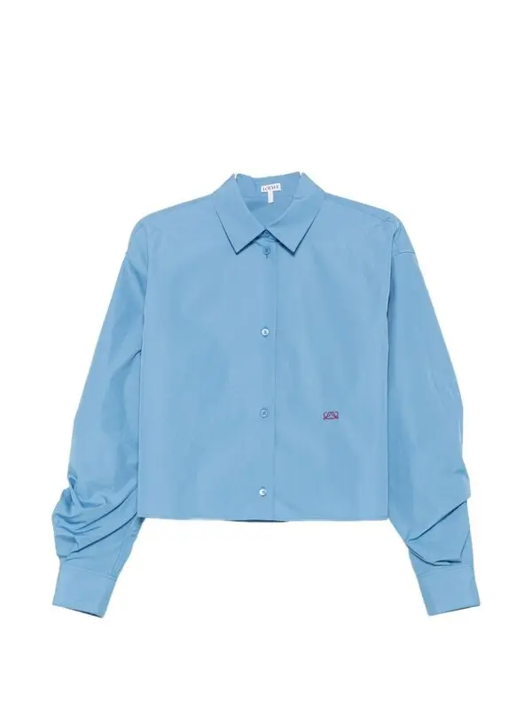 Loewe Logo Cotton Shirt - Sky Blue