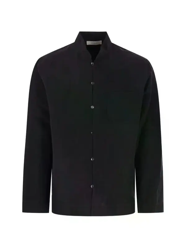 UMIT BENAN Band-collar Chest-pocket Shirt - Black
