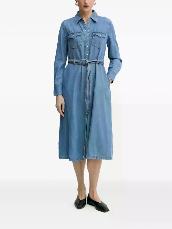 LEVI'S Belted Denim Shirt Dress - Blue