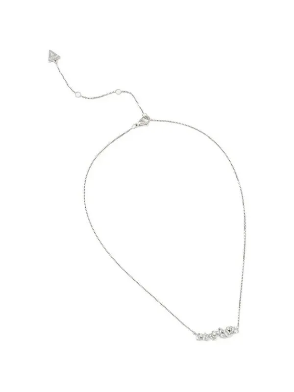 Guess Chandelier Crystal-embellished Box-chain Necklace - Silver