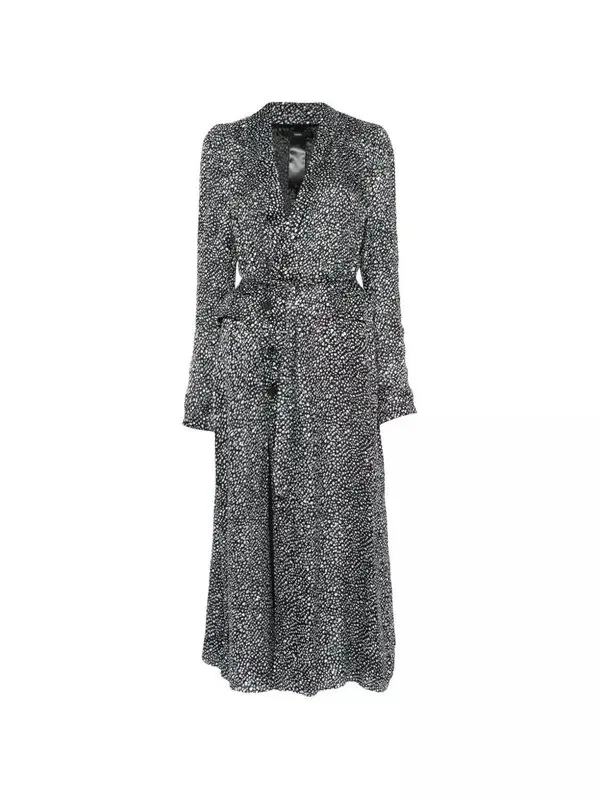 SAPIO Patterned Buttoned Coat - Black