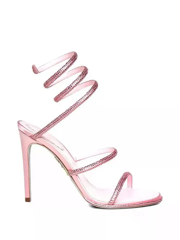 Rene Caovilla Cleo Strass Spiral Sandals - Pink