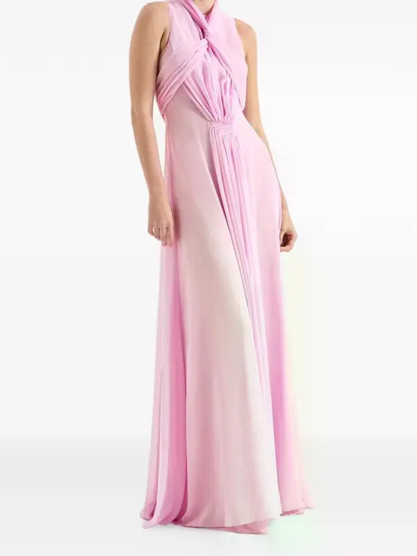 GENNY Twist Draped Maxi Dress - Pink