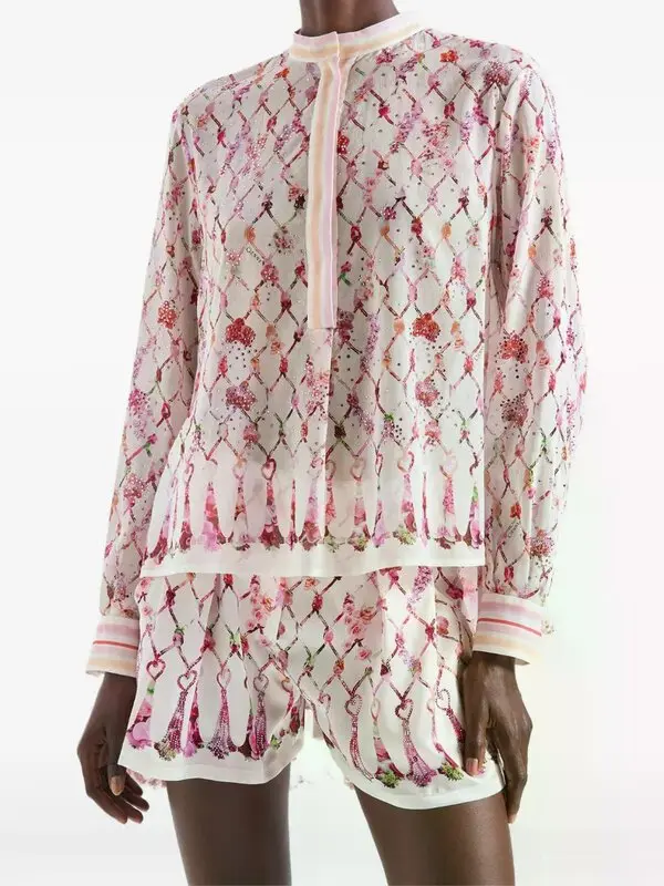 GENNY Floral Print Polo Top