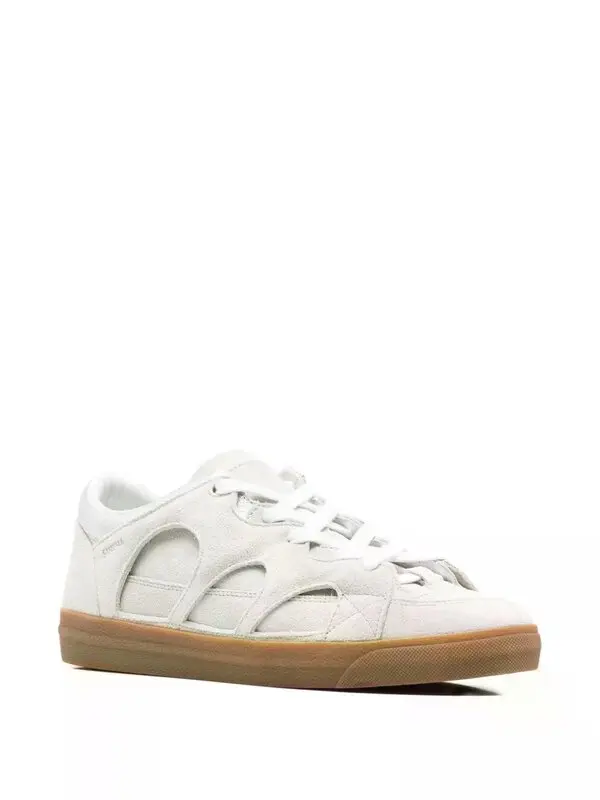 SANTHA Panelled Cut-out Sneakers - Grey