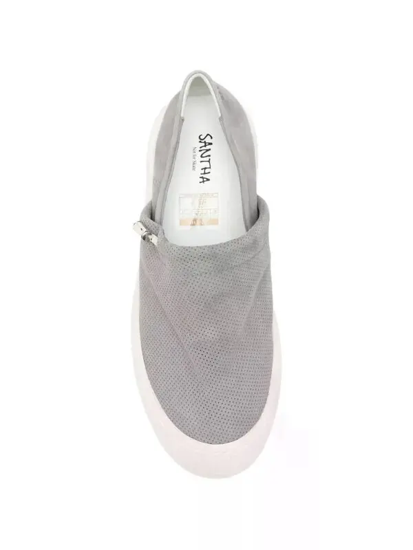 SANTHA Perforated Slip-on Sneakers - Grey