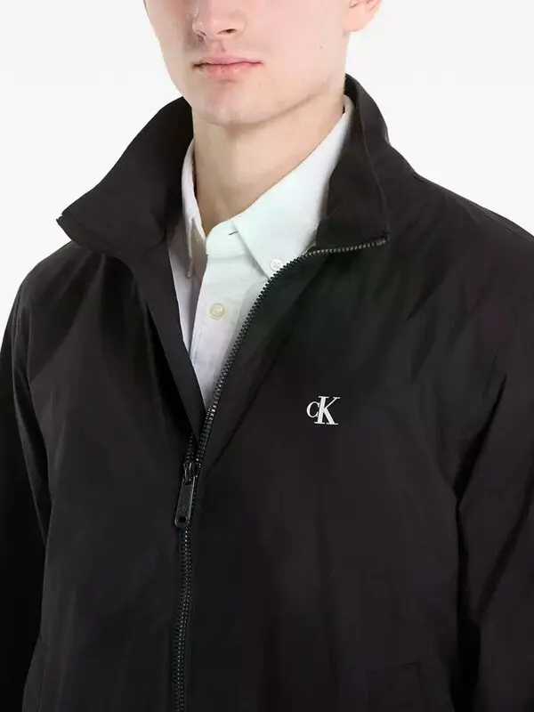 Calvin Klein Technical Logo-print Zip-up Jacket - Black
