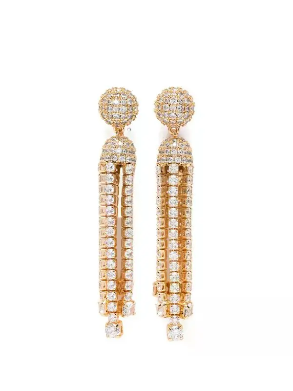 SELF-PORTRAIT Crystal-embellished Drop Earrings - Gold