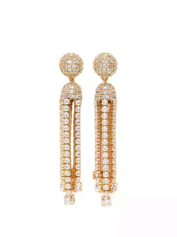 SELF-PORTRAIT Crystal-embellished Drop Earrings - Gold