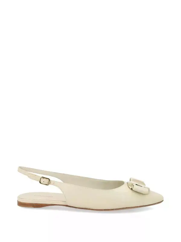 FERRAGAMO Vara-bow Slingback Ballet Flats - Neutrals