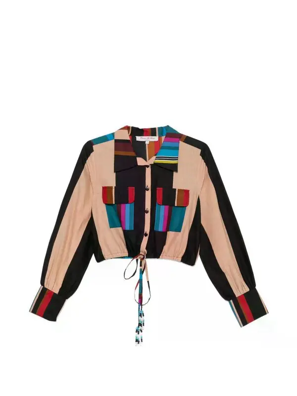 CONNOR&BLAKE Striped Cropped Shirt
