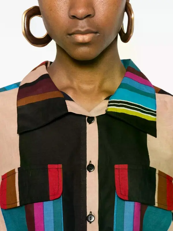 CONNOR&BLAKE Striped Cropped Shirt