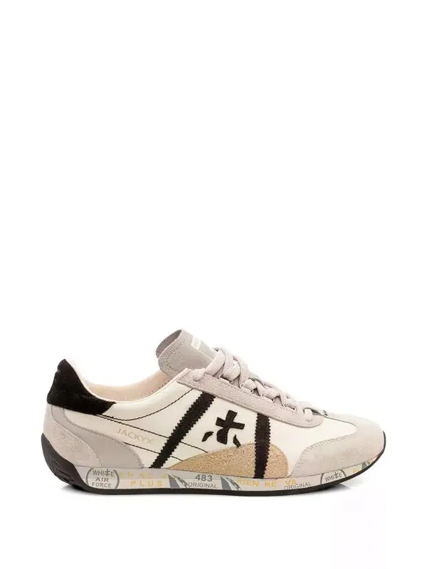Premiata Jackyx Logo-patch Sneakers - Neutrals