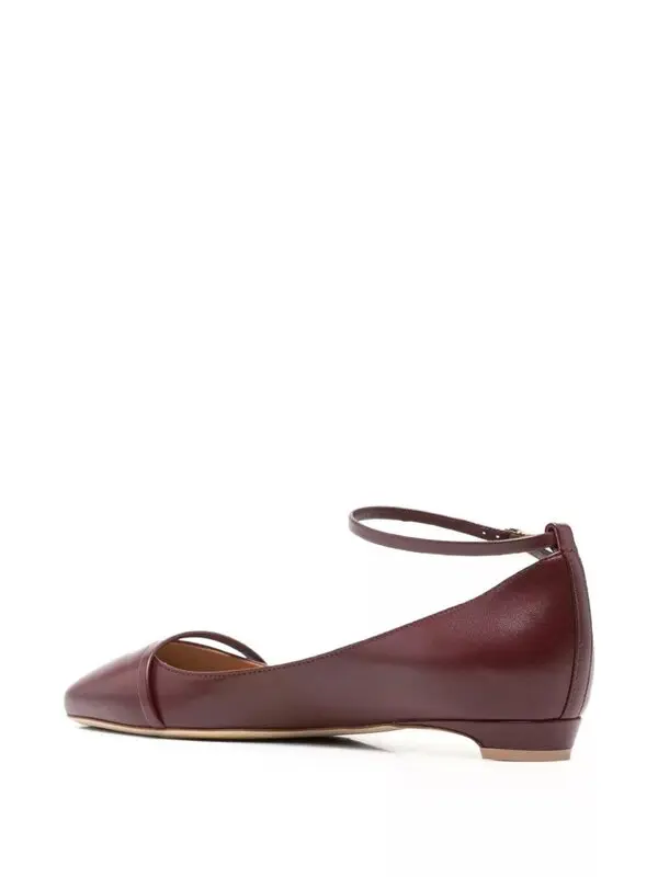 MALONE SOULIERS Mary Ankle-strap Ballet Flats - Red