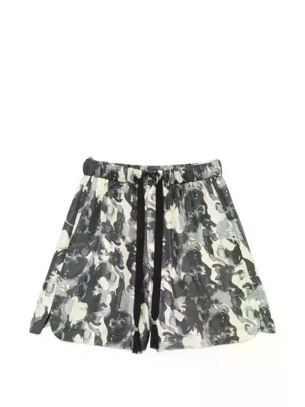 Nanushka Abstract-print Drawstring Shorts - Grey