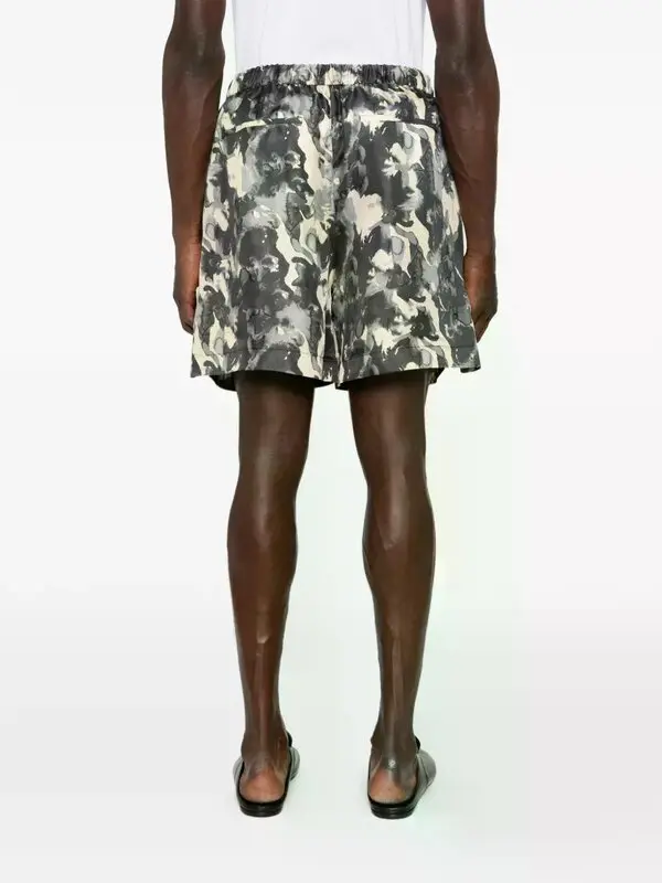 Nanushka Abstract-print Drawstring Shorts - Grey