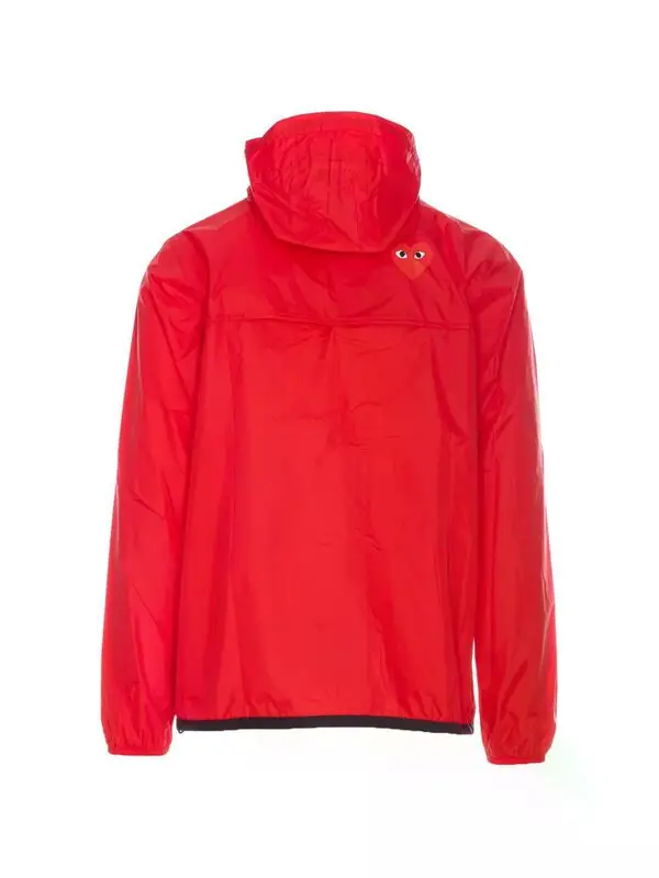 Play Comme Des Garcon X K-way Heart-logo Hooded Jacket - Red