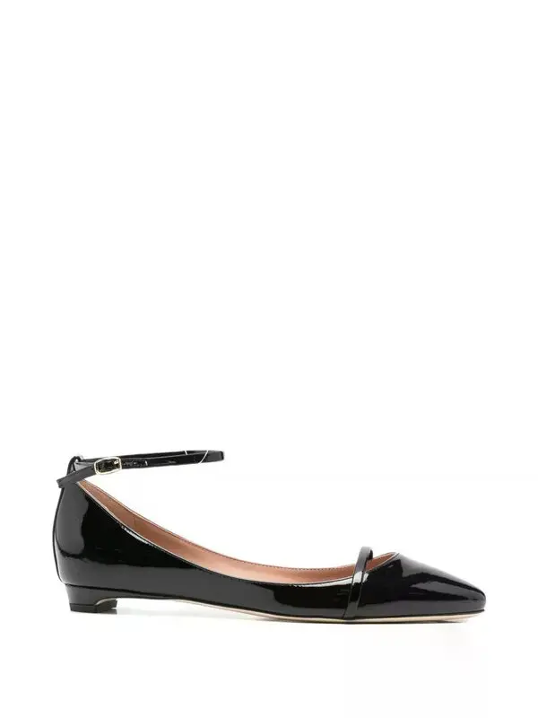 MALONE SOULIERS Mary Ankle-strap Ballet Flats - Black