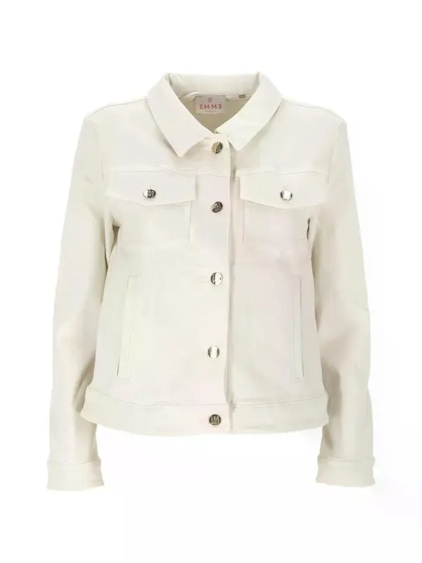Marella Logo-button Denim Jacket - Neutrals