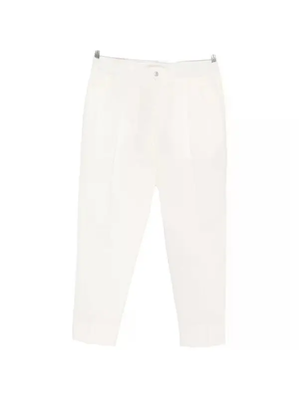 BRIGLIA 1949 Pleated Elasticated-waist Trousers - White