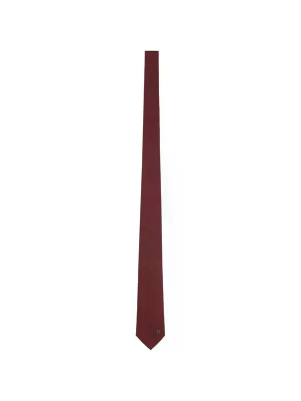 FERRAGAMO Gancini-detail Tie - Red