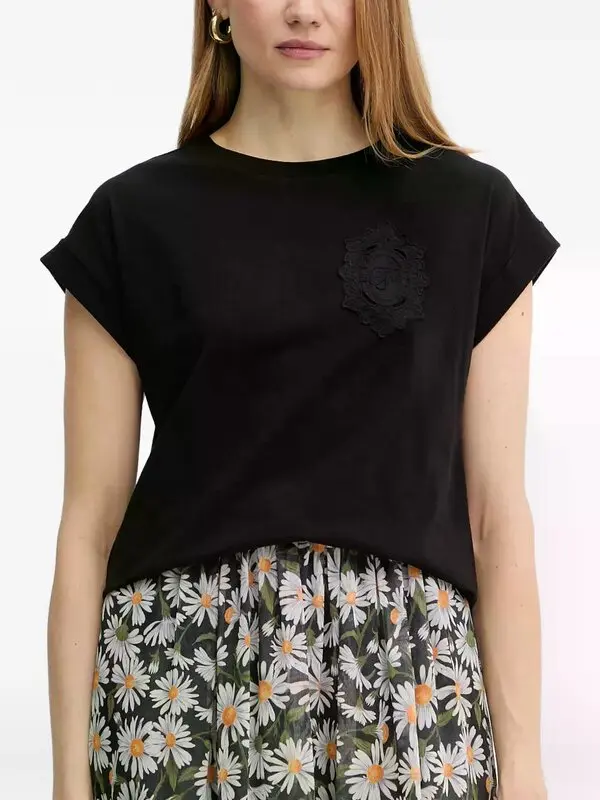 TWINSET Short-sleeve T-shirt With Lace Detail - Black