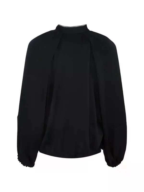 Fabiana Filippi Balloon-sleeve Satin Bomber Jacket - Blue