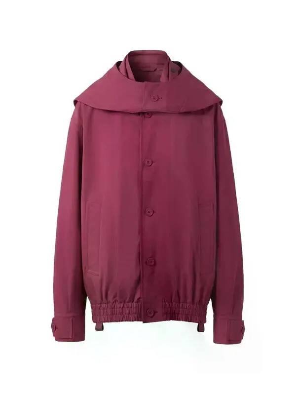 Issey Miyake Button-up Hooded Jacket - Red