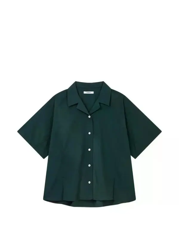 STUDIO TOMBOY Pleated-back Camp-collar Shirt - Green