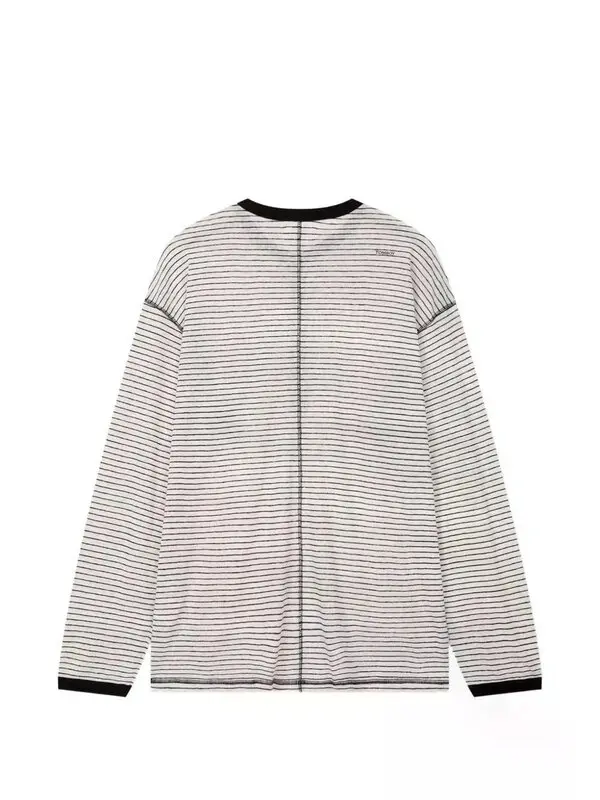 STUDIO TOMBOY Striped Henley-neck T-shirt - Neutrals