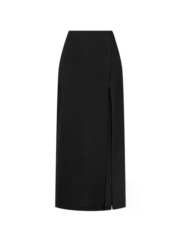 STUDIO TOMBOY Wrap-front Slit Maxi Skirt - Black