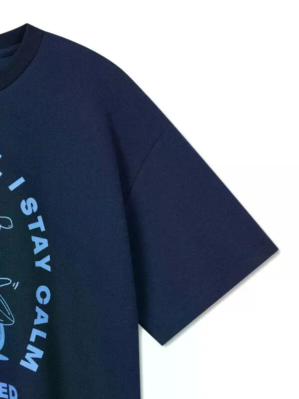 STUDIO TOMBOY Graphic-print Back-flap T-shirt - Blue