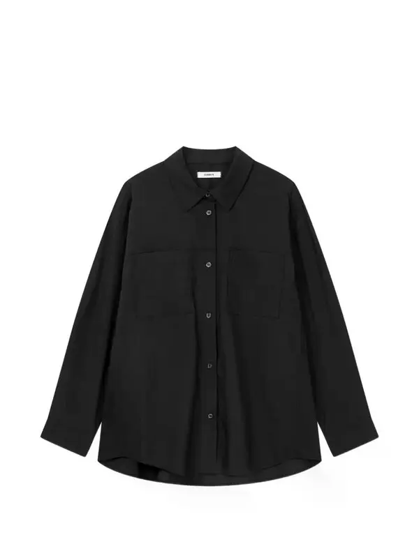 STUDIO TOMBOY Oversized Patch-pocket Shirt - Black
