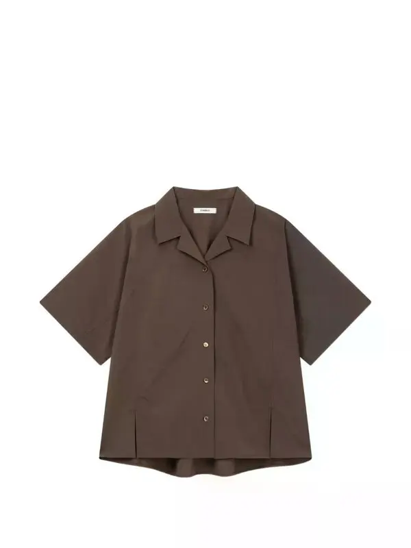 STUDIO TOMBOY Camp-collar Short-sleeve Shirt - Brown
