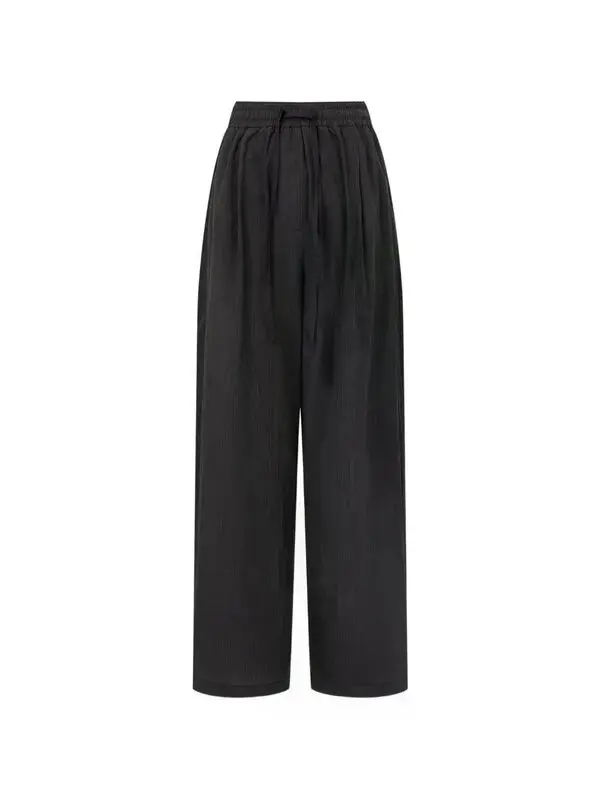 STUDIO TOMBOY Check-pattern Drawstring Trousers - Brown