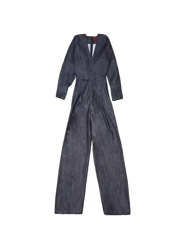 THELATEST Drew V-neck Wide-leg Jumpsuit - Blue