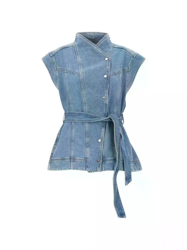 BOSS Belted Denim Vest - Blue