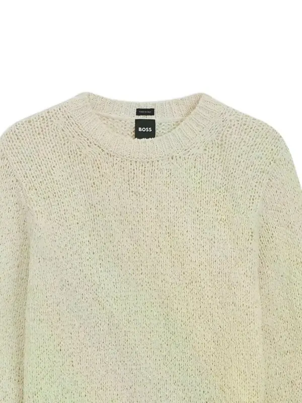 BOSS Cotton-blend Sweater With Structured Knit