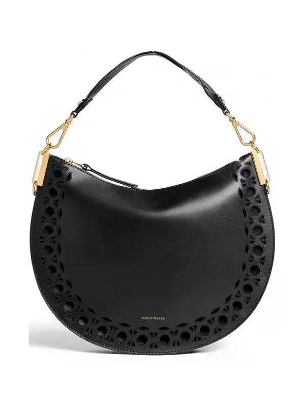 COCCINELLE Medium Sunup Leather Shoulder Bag - Black