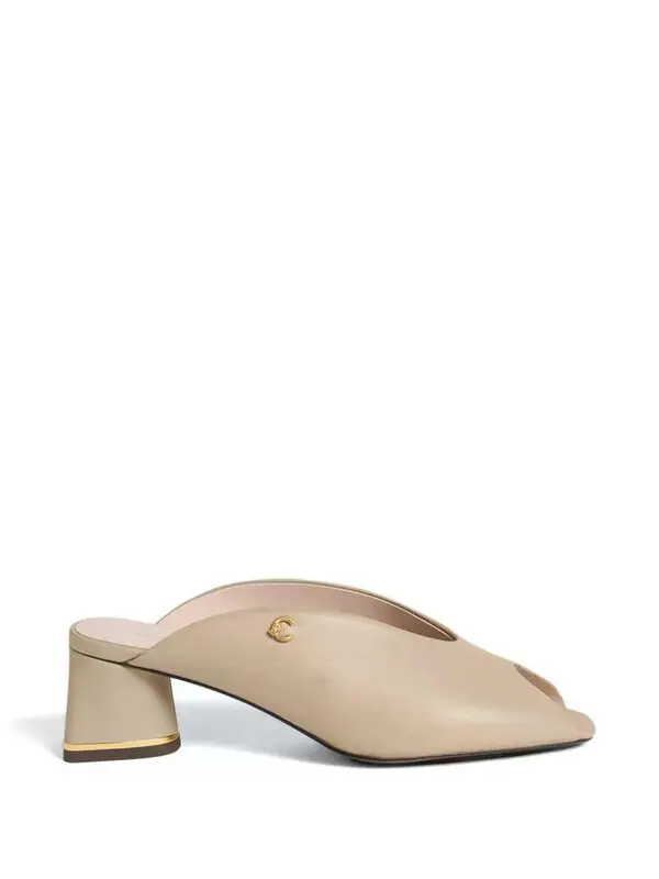 COCCINELLE C-everyday Peep-toe Block-heel Sandals - Neutrals