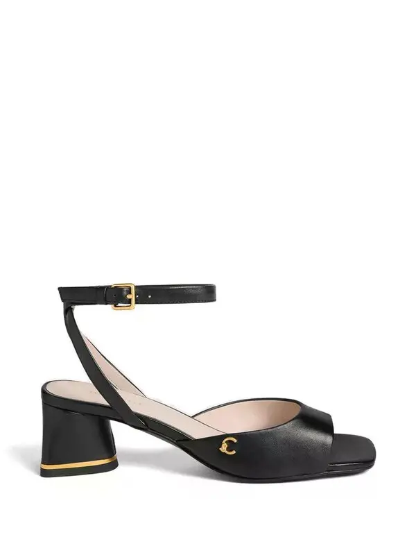 COCCINELLE C-everyday Logo-plaque Ankle-strap Sandals - Black