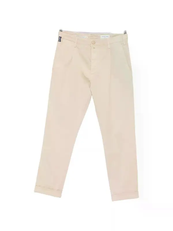 Jacob Cohen Henry Pleated Turn-up Trousers - Neutrals